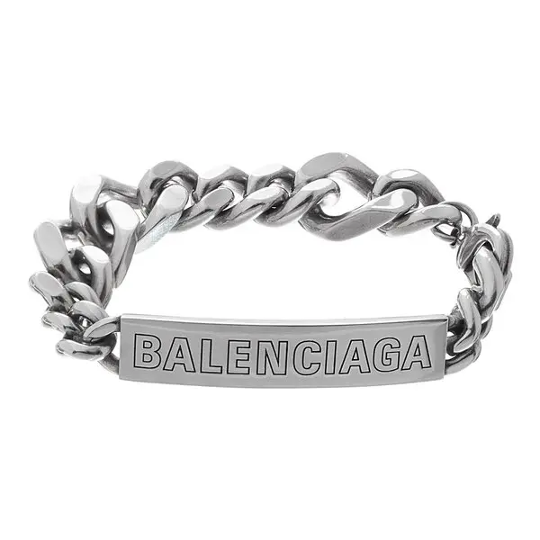 Balenciaga Plate Twist Bracelet - Antique Silver