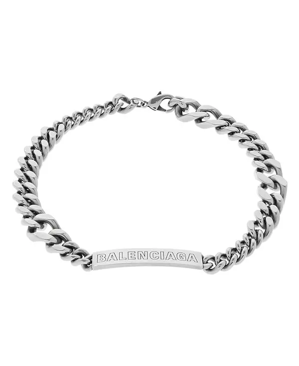 Balenciaga Plate Twist Necklace - Antique Silver