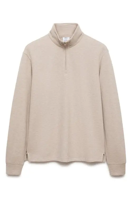 Mango Knit Cotton Blend Sweatshirt - Sand