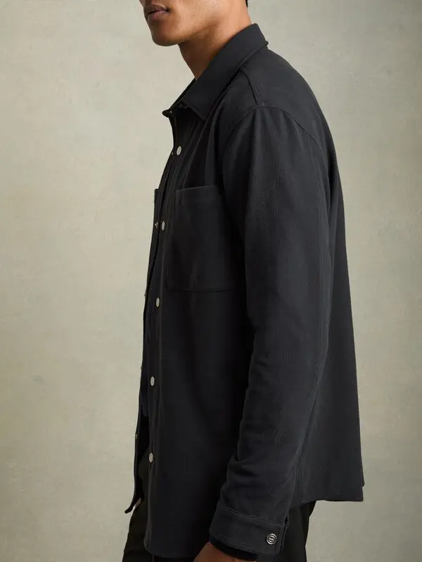 REISS Fitzroy Brushed Corduroy Press-stud Overshirt