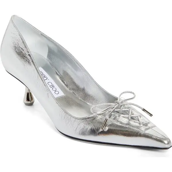 JIMMY CHOO Scarlett Pointed-toe Pumps - Silver