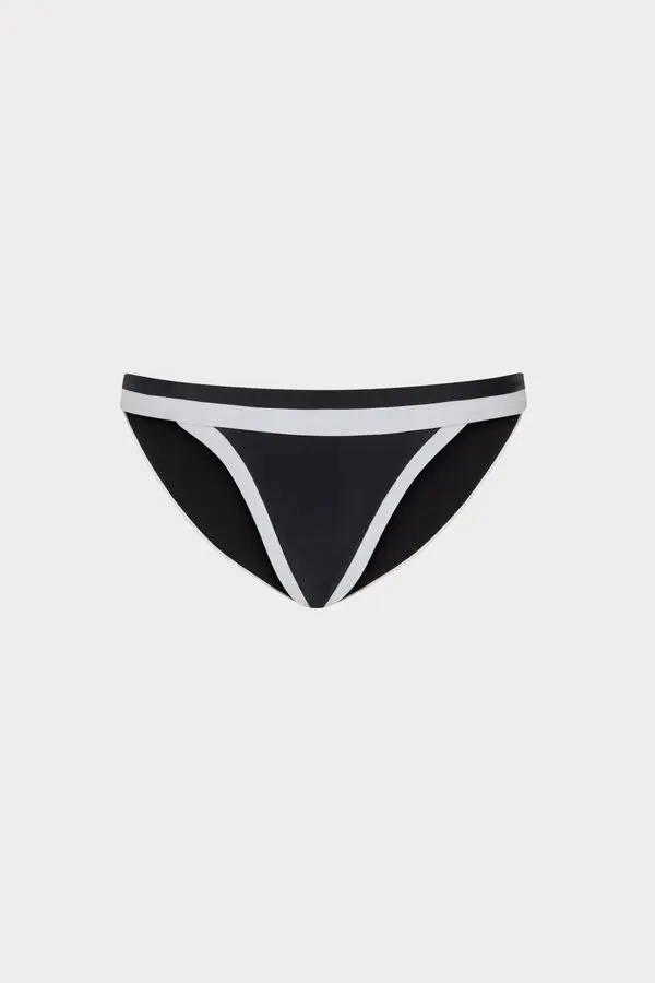 MILLY CABANA Positano Color Block Bikini Bottom - Black