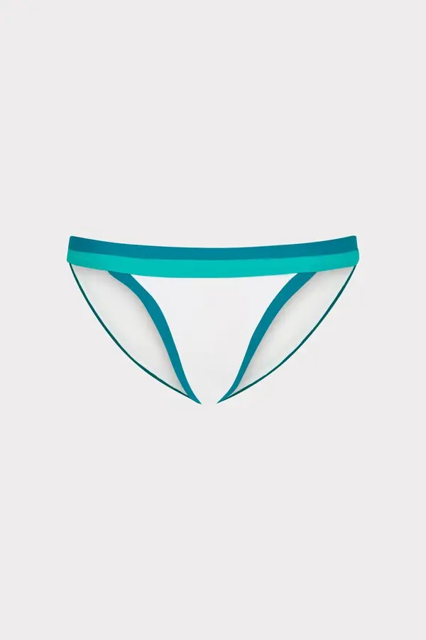 MILLY CABANA Positano Color Block Bikini Bottom - Sea Green