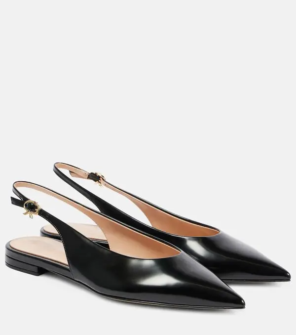 GIANVITO ROSSI Robbie Sling 05 Leather Slingback Flats