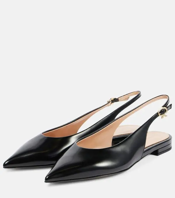GIANVITO ROSSI Robbie Sling 05 Leather Slingback Flats