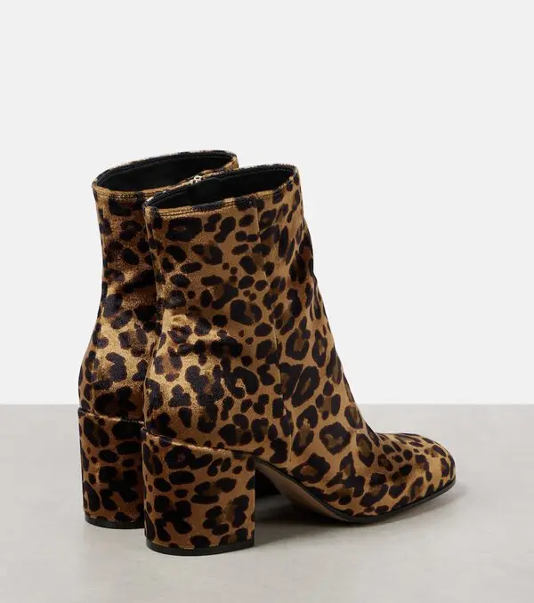 GIANVITO ROSSI Joelle 70 Leopard-print Velvet Ankle Boots