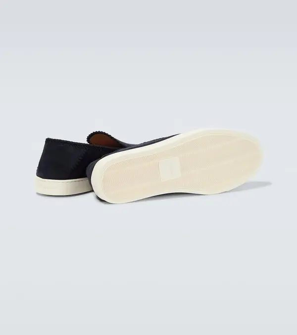 Giorgio Armani Galleria 3 Suede Loafers - Blue