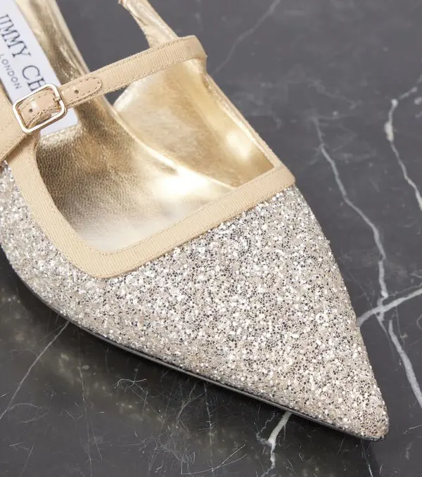 JIMMY CHOO Didi 45 Glitter Slingback Pumps