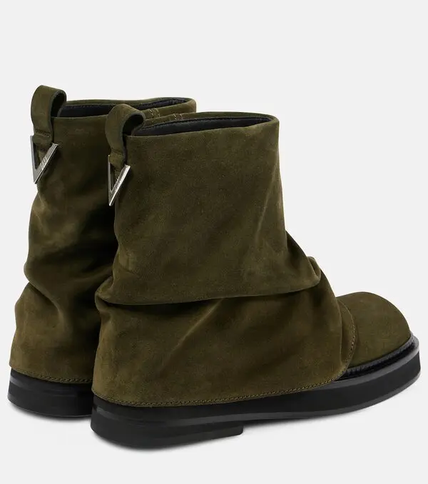 Attico Mini Robin Suede Ankle Boots - Green