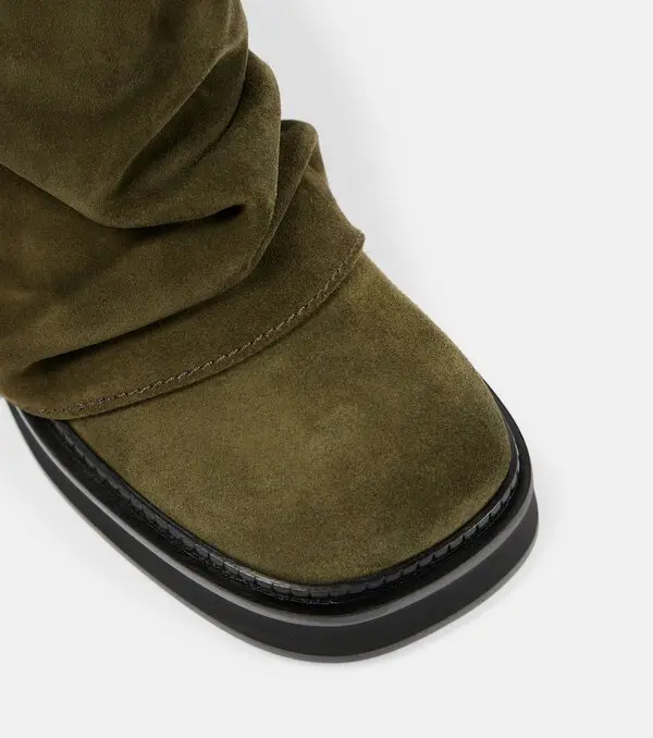 Attico Mini Robin Suede Ankle Boots - Green