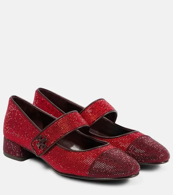 Tory Burch Embellished Leather Mary Jane Pumps