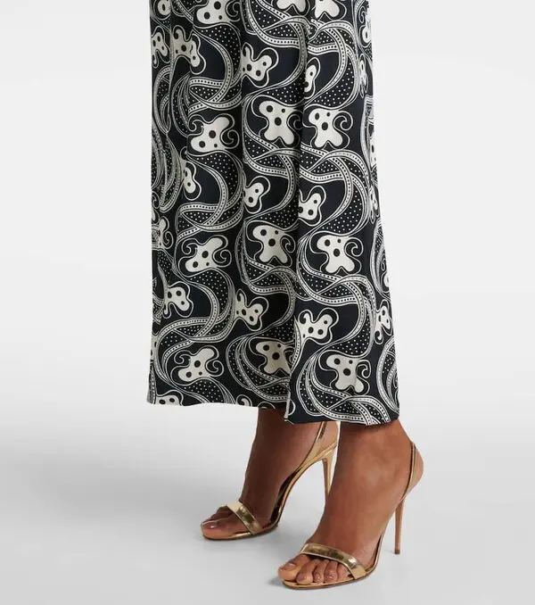 La DoubleJ Swing Printed Midi Dress - Black