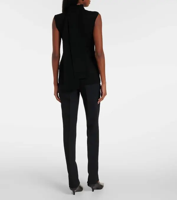 TOTEME Wool-blend Turtleneck Top With Scarf Detail