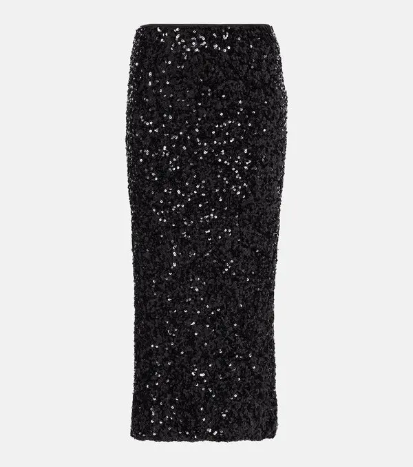 ROTATE BY BIRGER CHRISTENSEN Sequined Midi Skirt