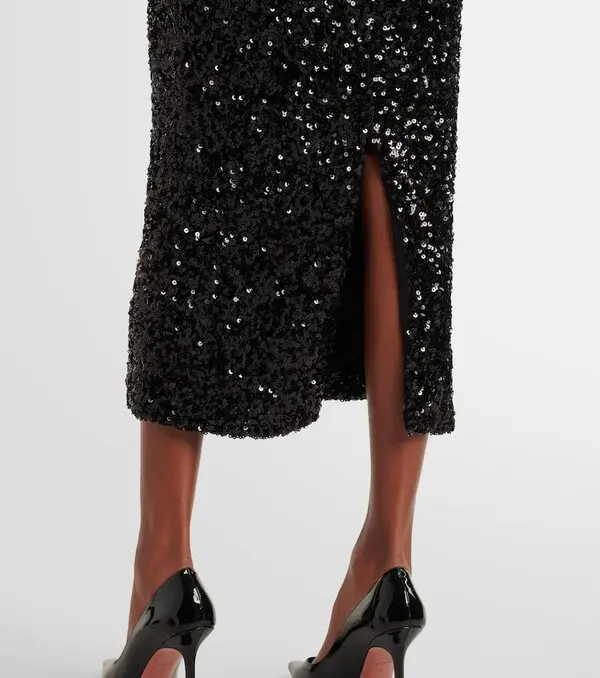 ROTATE BY BIRGER CHRISTENSEN Sequined Midi Skirt