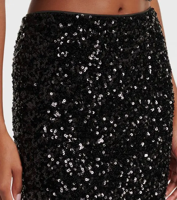 ROTATE BY BIRGER CHRISTENSEN Sequined Midi Skirt