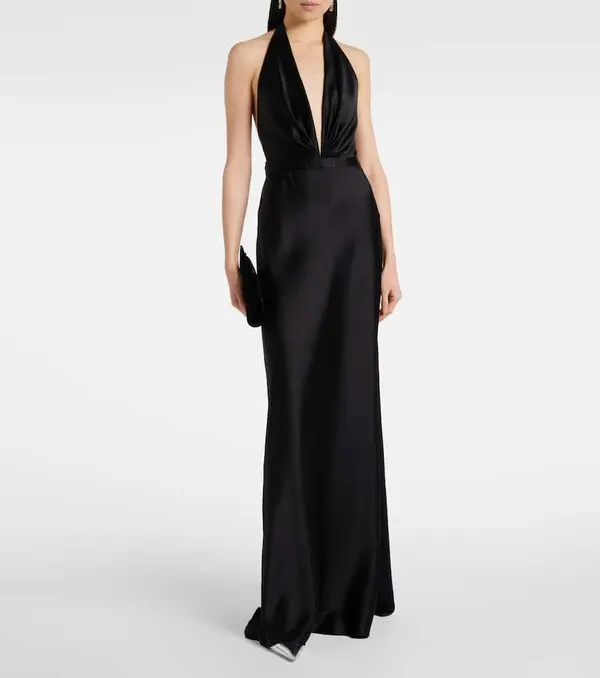 NILI LOTAN Essy Silk Charmeuse Gown