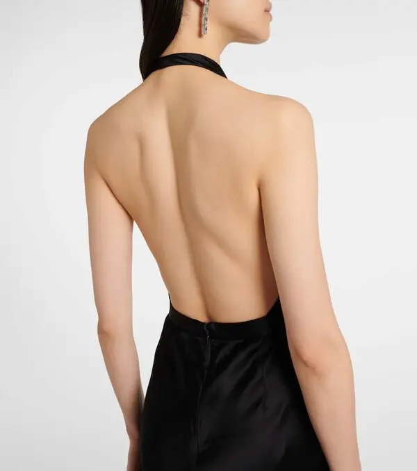 NILI LOTAN Essy Silk Charmeuse Gown - Black