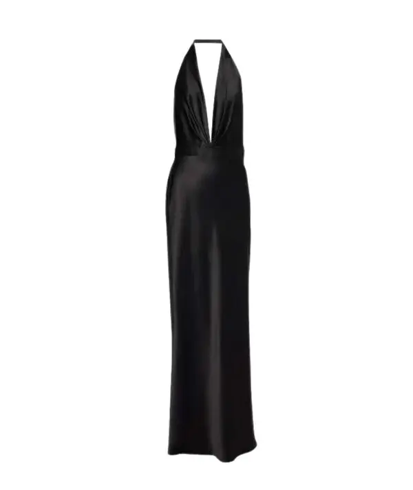 NILI LOTAN Essy Silk Charmeuse Gown - Black