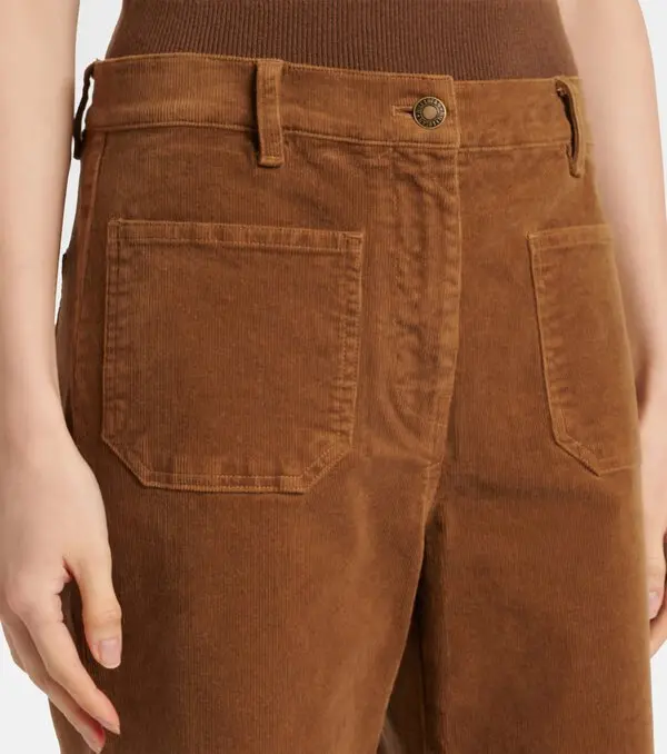 NILI LOTAN Florence High-rise Corduroy Flared Pants - Brown
