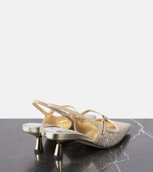 JIMMY CHOO Didi 45 Glitter Slingback Pumps