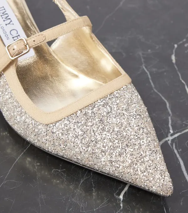 JIMMY CHOO Didi 45 Glitter Slingback Pumps