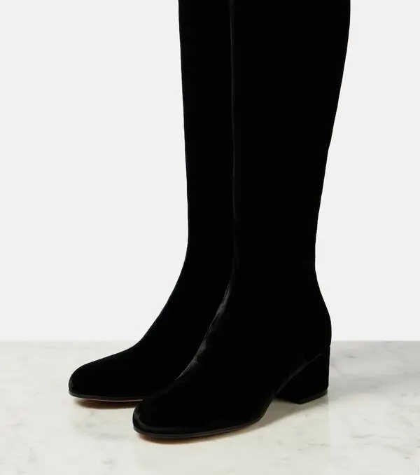 GIANVITO ROSSI Joelle 45 Velvet Knee-high Boots