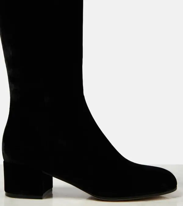 GIANVITO ROSSI Joelle 45 Velvet Knee-high Boots - Black