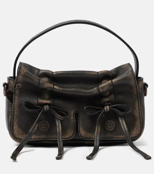 Acne Studios Micro Bow-detail Leather Shoulder Bag