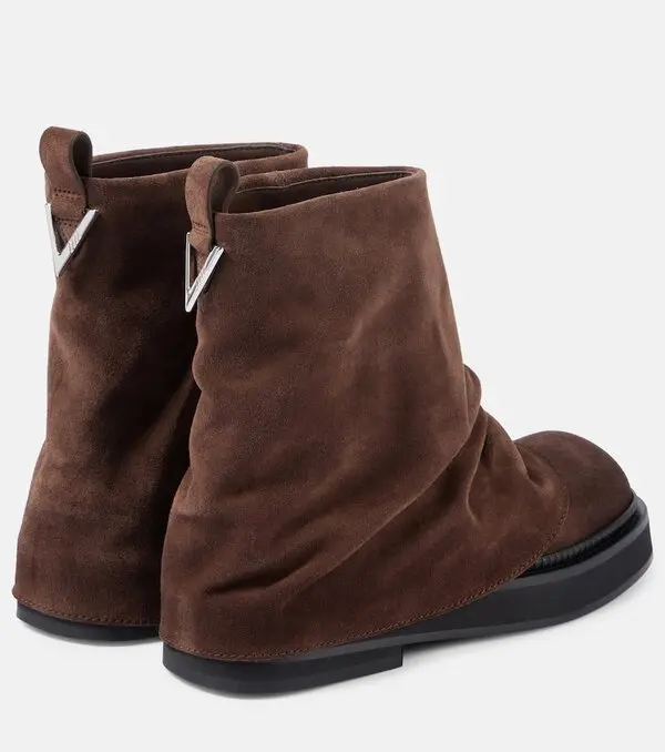 Attico Mini Robin Suede Ankle Boots - Brown