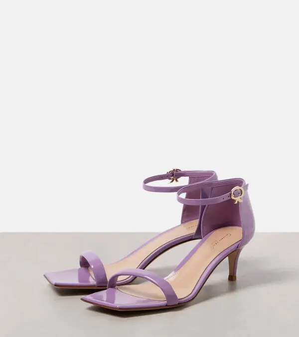 GIANVITO ROSSI Rhys 55 Patent Leather Sandals - Purple