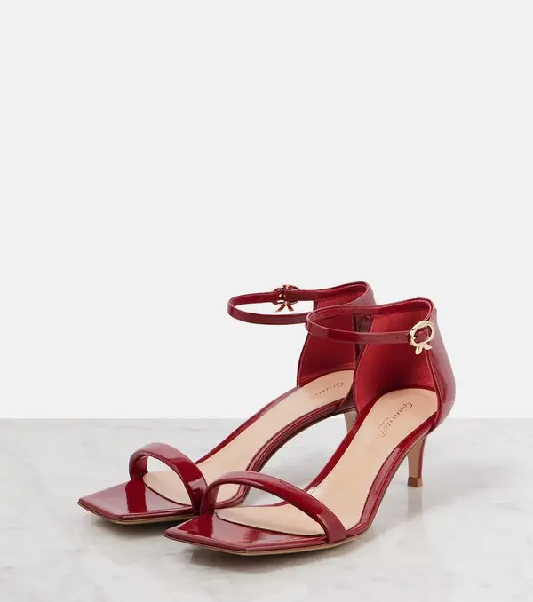 GIANVITO ROSSI Rhys 55 Patent Leather Sandals - Red