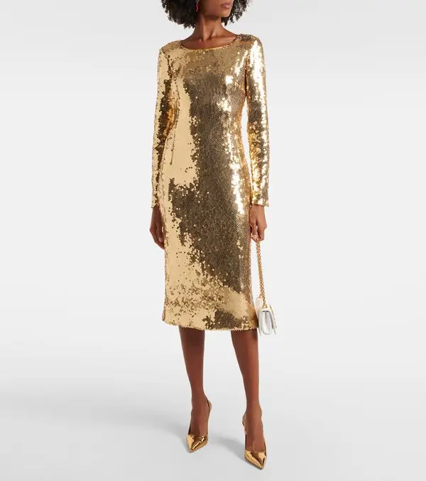 Dolce & Gabbana Sequined Midi Dress