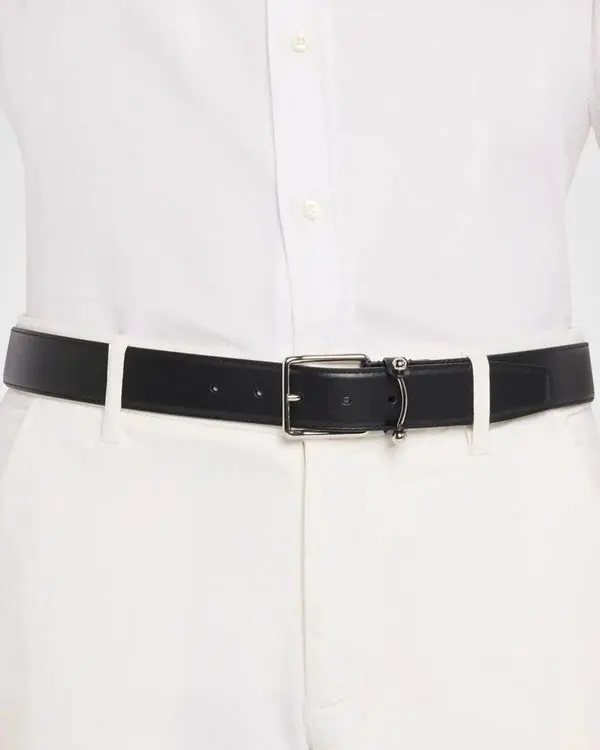 CHRISTIAN LOUBOUTIN Chambeliss Leather Belt - Black/silver