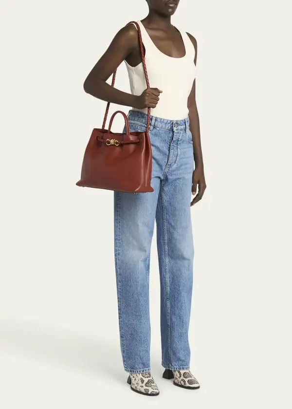 Bottega Veneta Medium Andiamo Leather Shoulder Bag - Rosewood