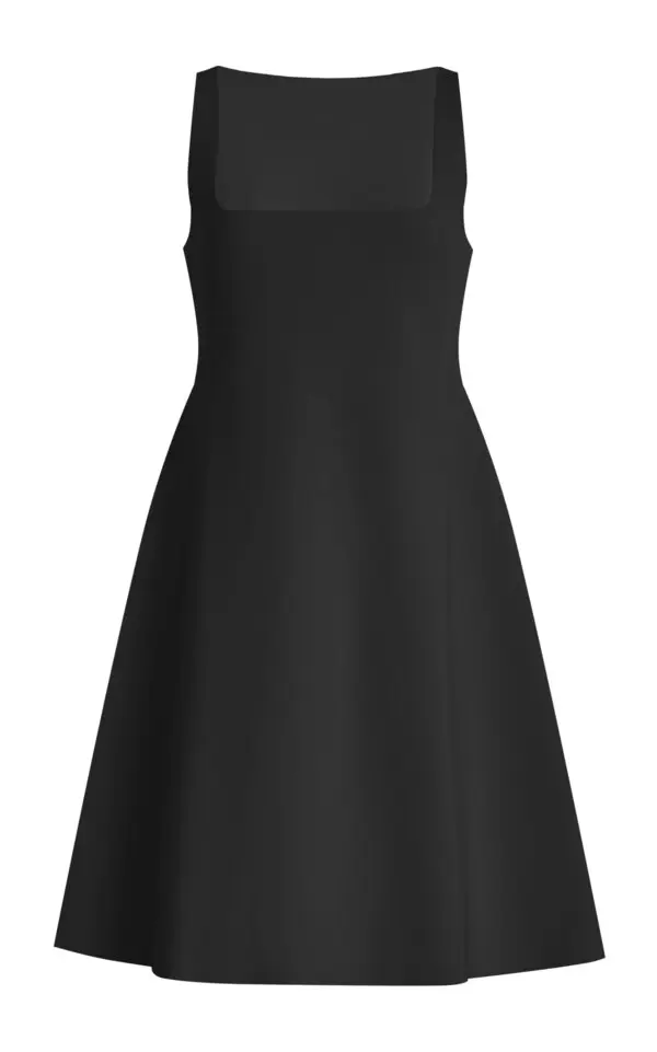 BIRROT Lay3 Bonded Crepe Mini Dress - Black