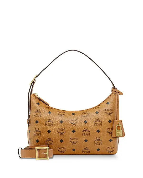 Mcm Aren Vi Small Hobo Bag - Cognac