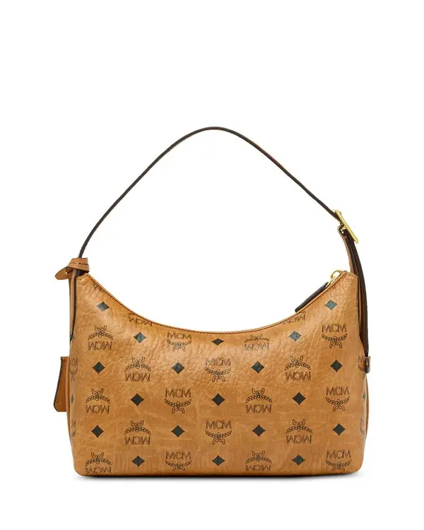 Mcm Aren Vi Small Hobo Bag - Cognac