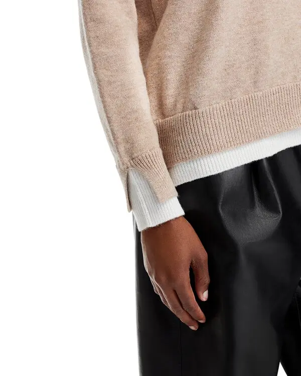 SIX FIFTY Layered Look Sweater - Latte