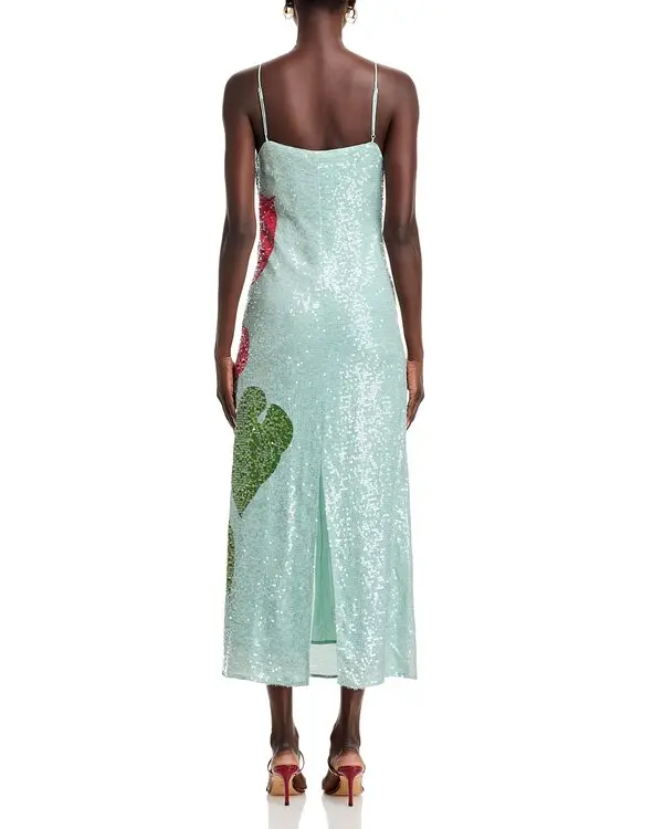 blue anthurium flowers slip maxi dress Blue Anthurium Flowers Slip Maxi Dress – FARM Rio main image 1