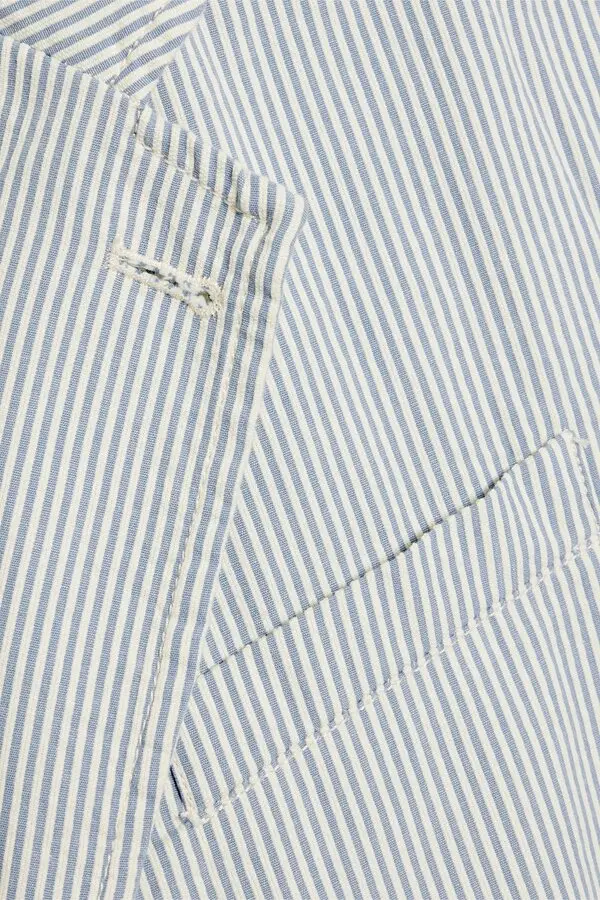 ALEX MILL Striped Cupro-seersucker Blazer