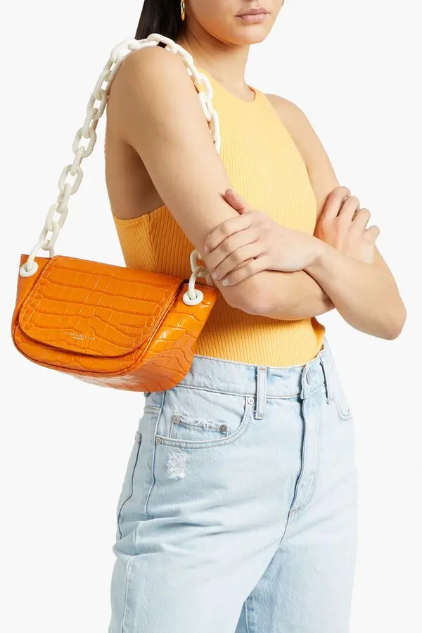 SIMONMILLER Bend Croc-effect Shoulder Bag