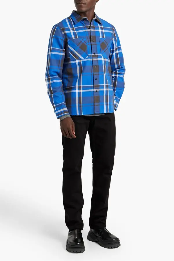 ALEX MILL Checked Cottontwill Shirt - Royal Blue