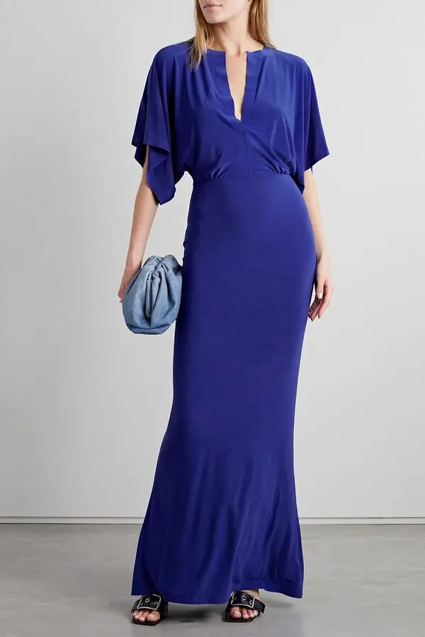 Norma Kamali Obie Stretch-Jersey Maxi Dress In Royal Blue - 60% Off |  Editorialist