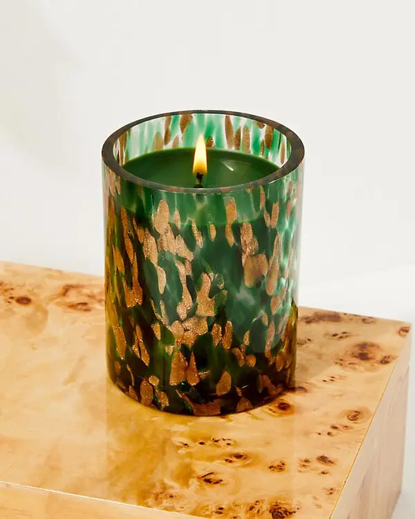 Lilly Pulitzer Speckled Holiday Candle - Villa Green X Gold Metallic