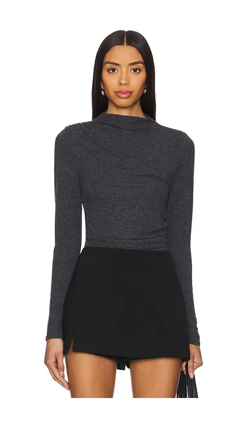 Rails Joelle Mockneck Top - Charcoal