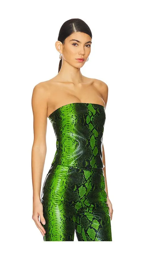 CULTNAKED Killa Bandeau Top - Green Python