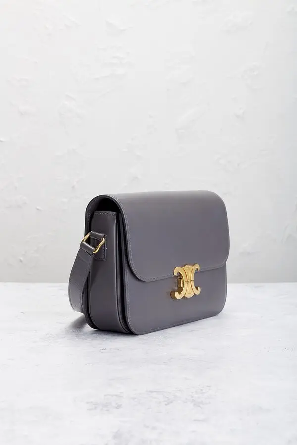 Celine Triomphe Shoulder Bag - Grey