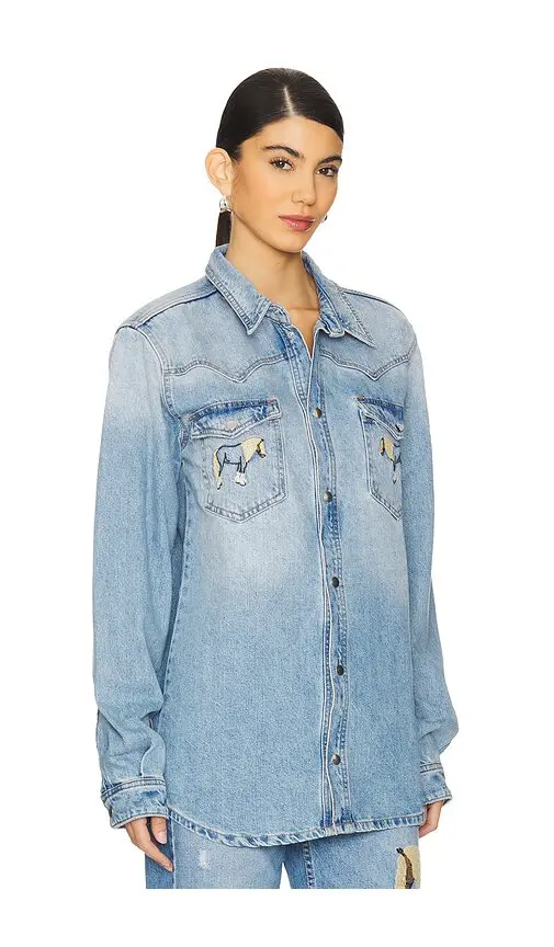 UNDERSTATED LEATHER Horsey Shirt