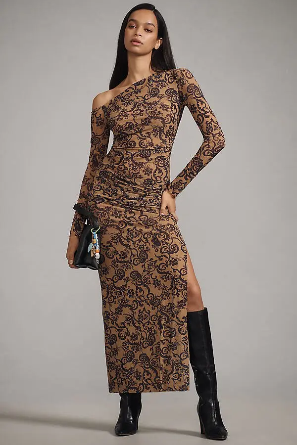 bec and bridge brown dresses Leire Modal Plunge Backless Maxi Dress in Chocolate Brown